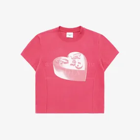 Áo Thun Crop Top ADLV Metal Symbol Cake Artwork Hồng