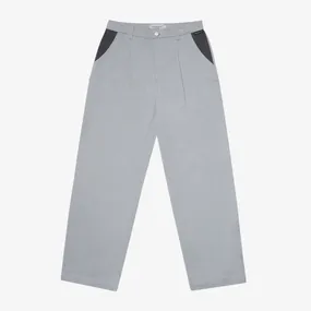 Quần Woven Pin Tuck Two Tone Ghi
