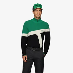 BOSS | Áo len dệt kim cổ có khoá kéo