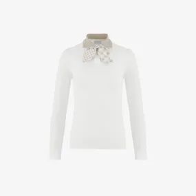 Fair Liar | Áo thun Gingham Ribbon Detachable - Trắng