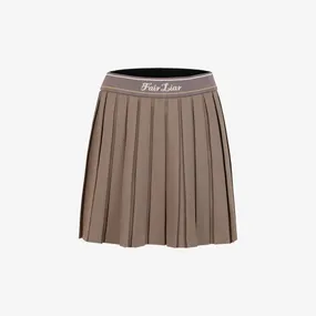 Fair Liar | Chân váy Logo Band Pleated - Cacao