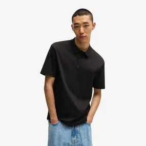 HUGO | Áo polo vải cotton interlock in logo xếp lớp